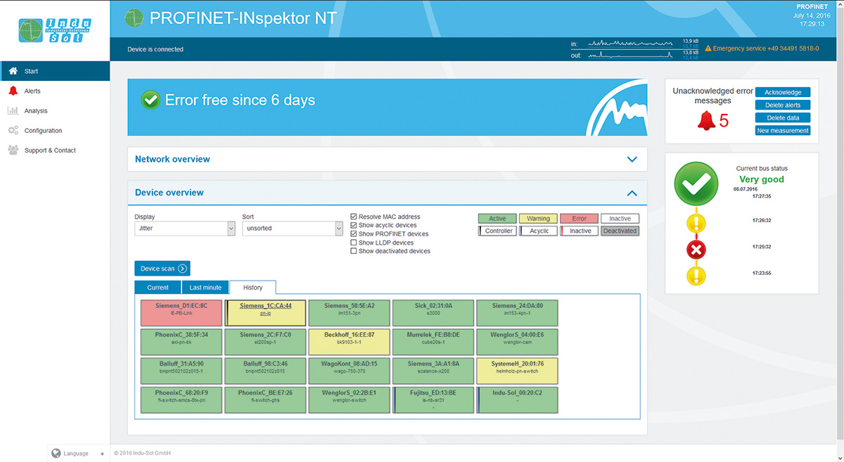 PROFINET-INspektor® NT | intelligent online analysis + network monitoring